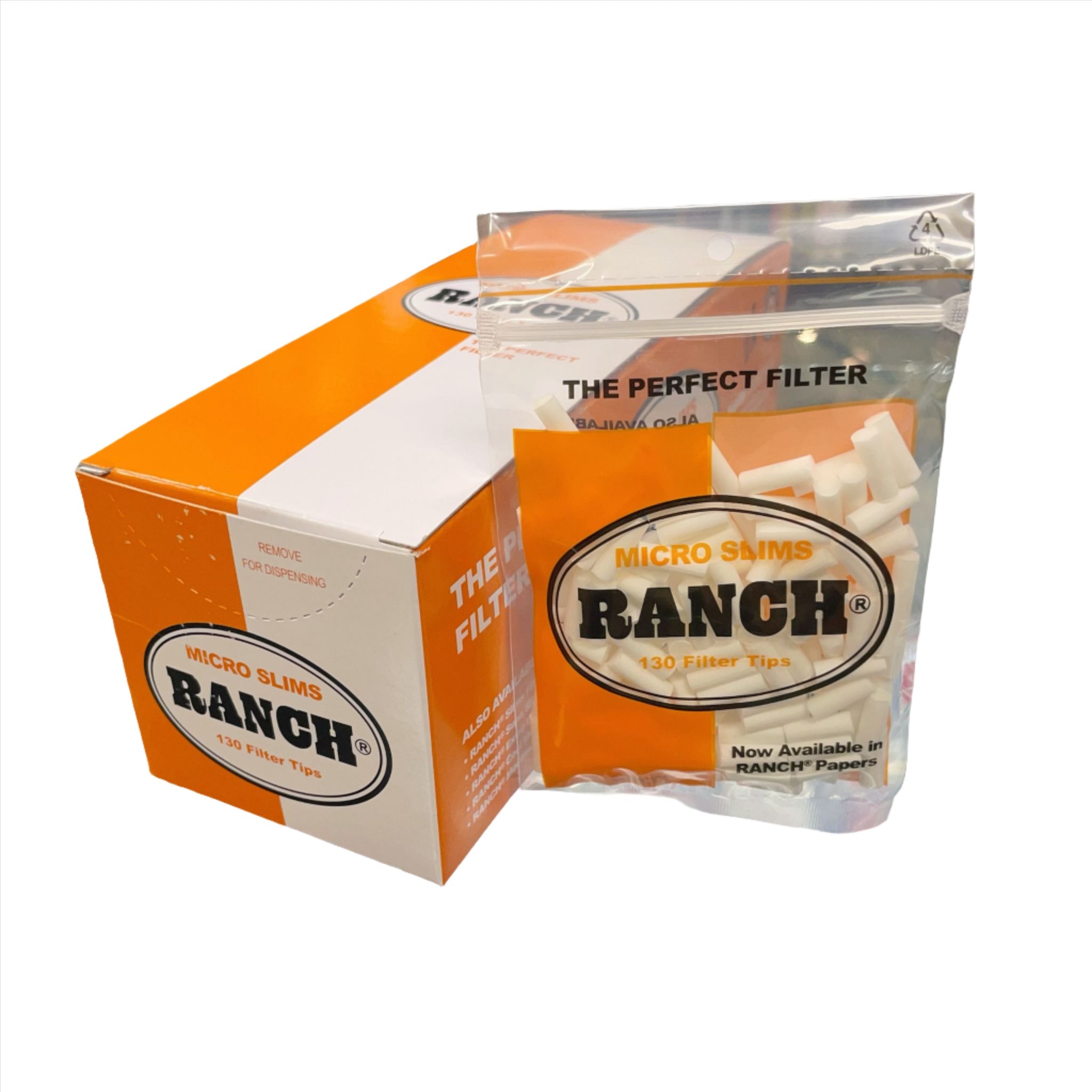Ranch Micro Slims Filters 130PK (Orange)(Box of 12) – Smoke Online